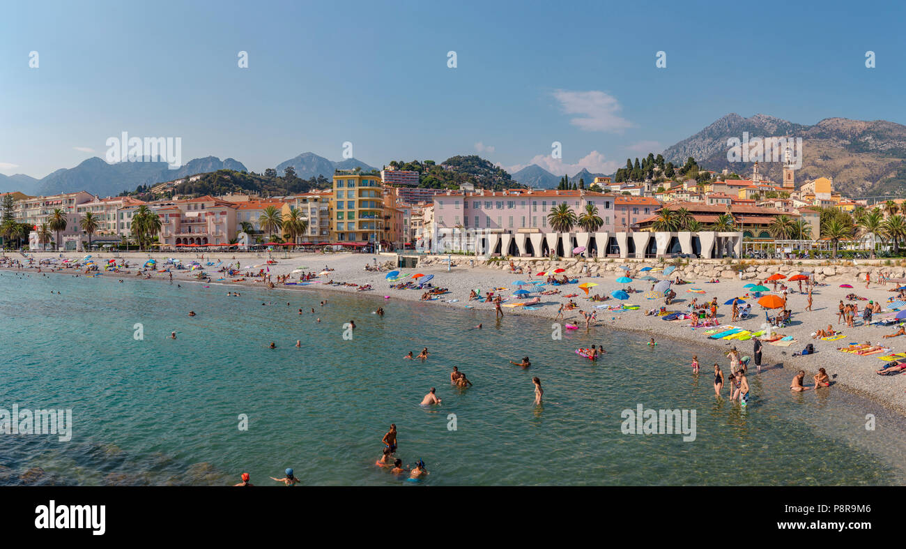 Plage du Marché, Jean Cocteau museum, the old town, Menton, France ...