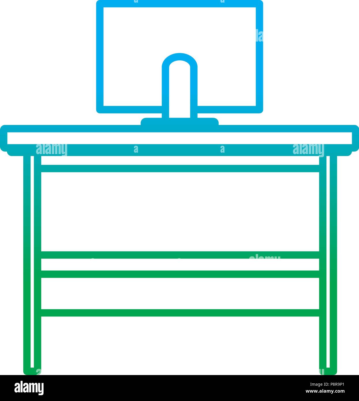 degraded line electronic computer technology in the wood desk vector ...