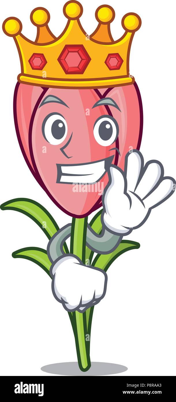 King crocus flower mascot cartoon vector illustration Stock Vector ...