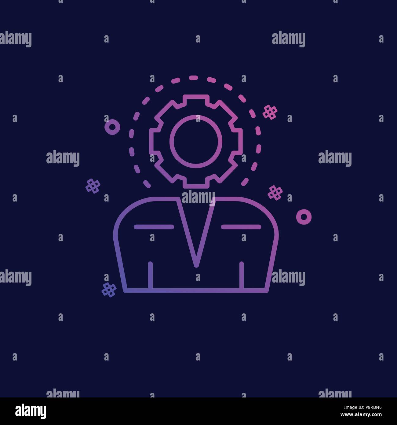 Cyber crime neon icon with blue background. For web design and ...