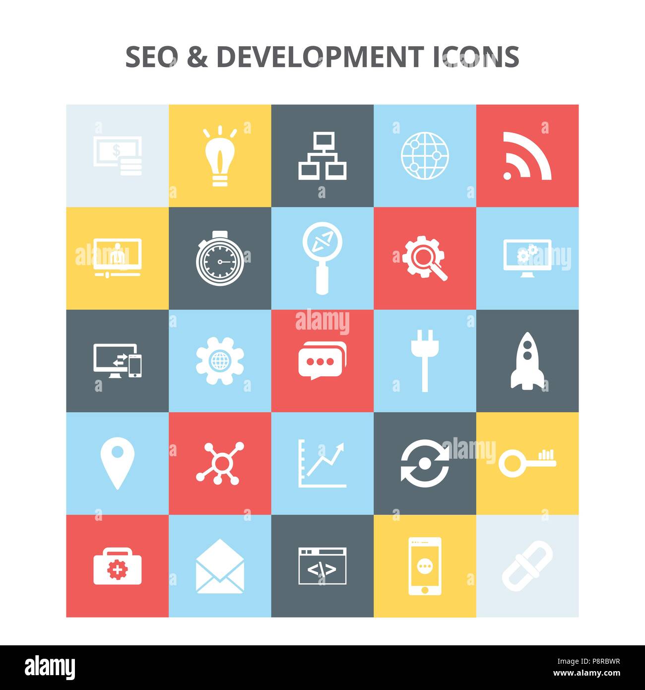 SEO and Development Icons. For web design and application interface ...