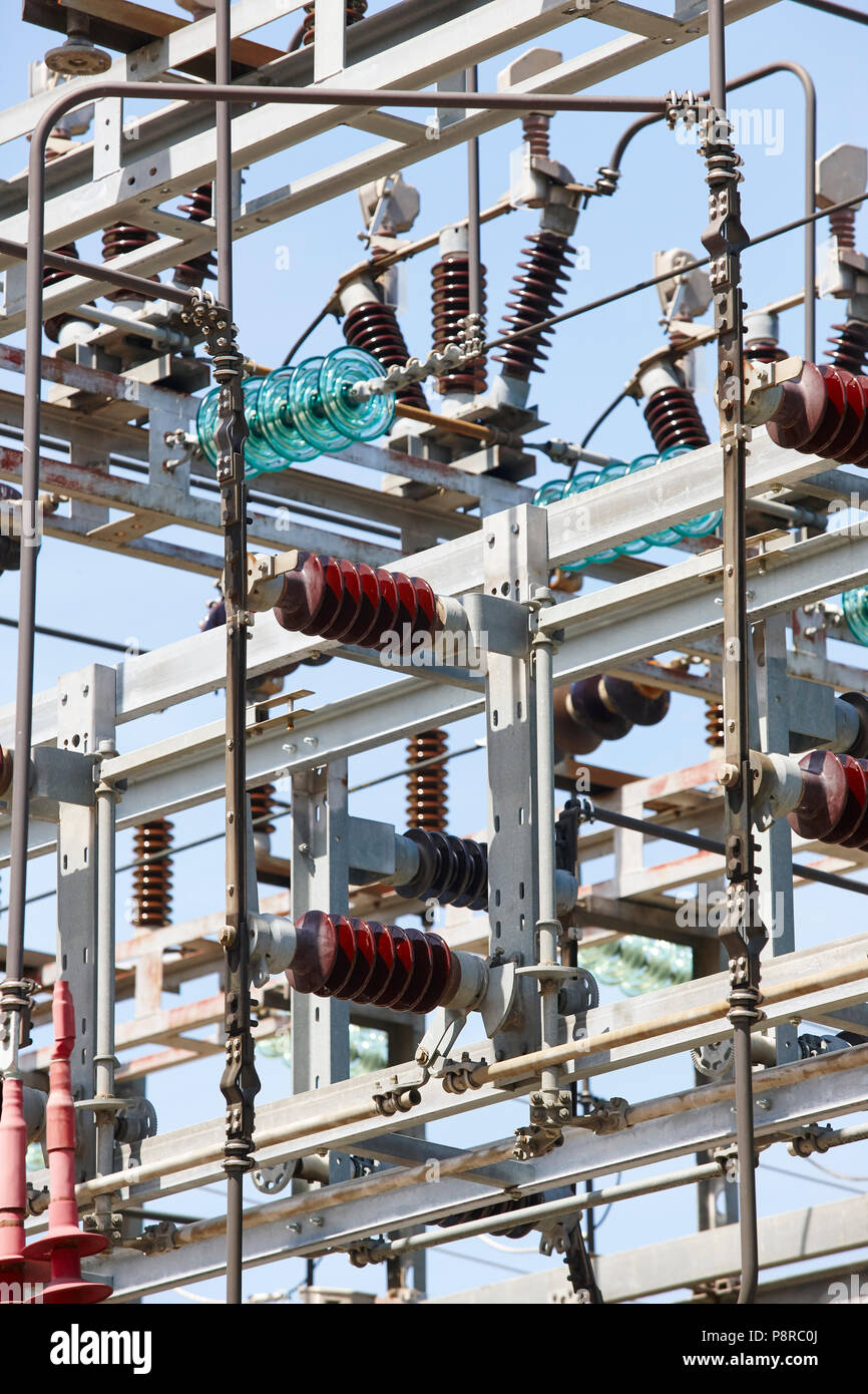 Power station structure detail. Energy plant. Electrical production ...