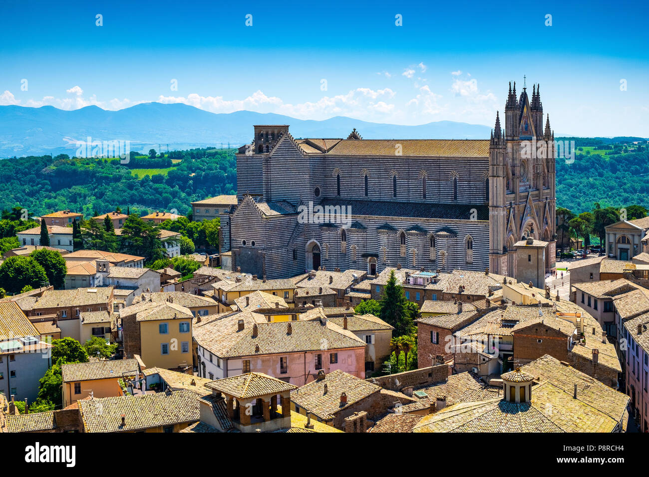 Orvieto, Italy - Panoramic view of Orvieto old town and Umbria region ...