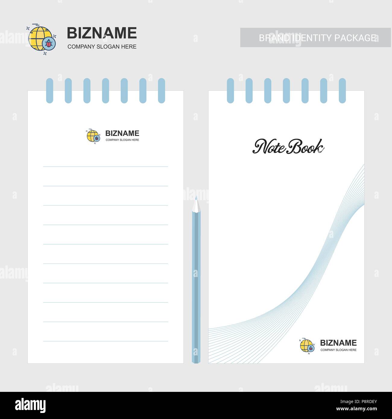 Company design notepad with logo vector. For web design and application ...