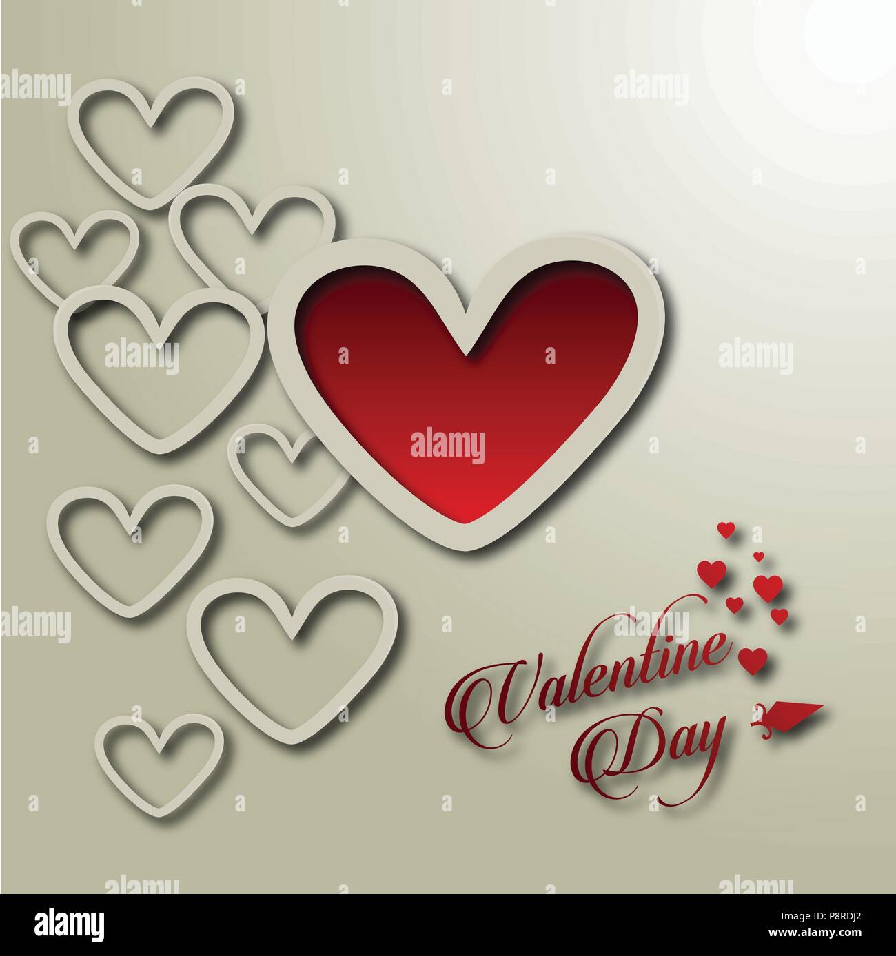 Valentine's day card with heart. For web design and application ...