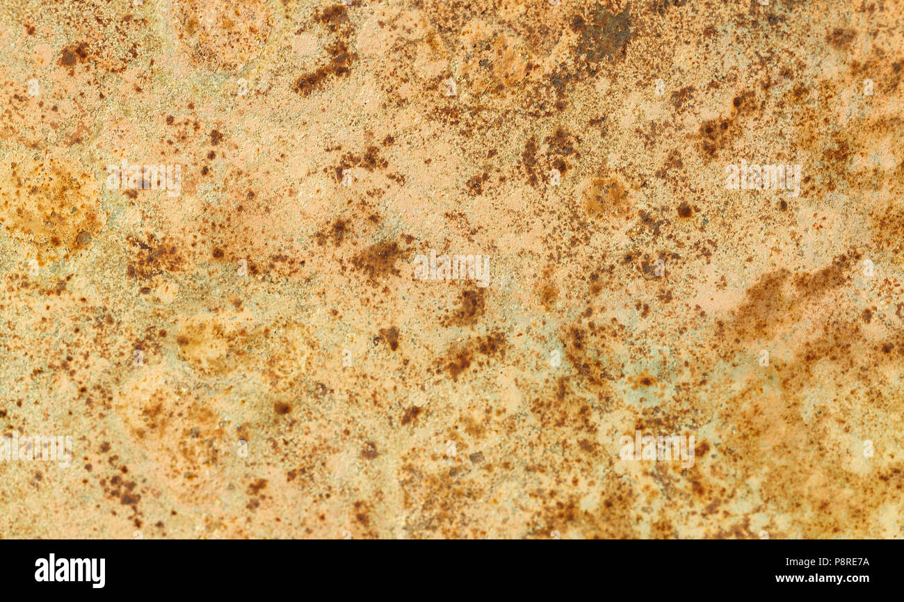 Rusted painted metal wall. Rusty metal background with streaks of rust ...