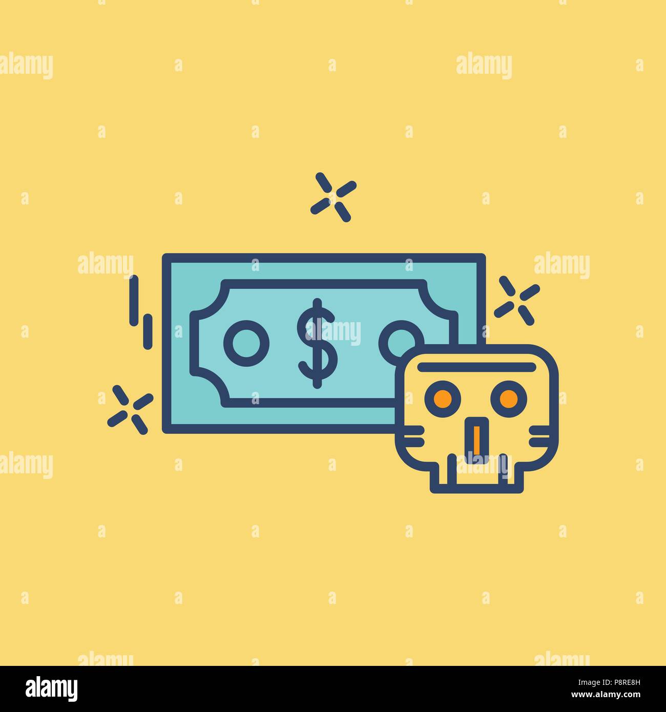 Cyber security creative colored icon with yellow background. For web ...