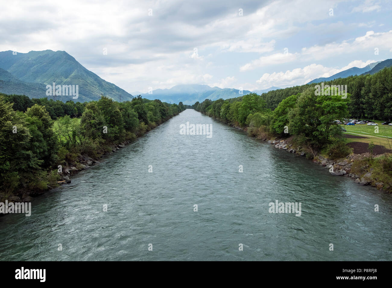 Switzerland,Canton Ticino,Gudo,landscape,Ticino river Stock Photo - Alamy