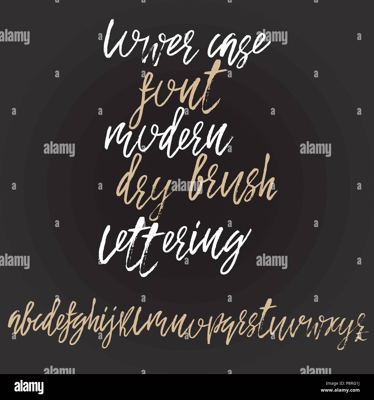 Hand drawn dry brush lettering. Grunge style alphabet. Handwritten font ...