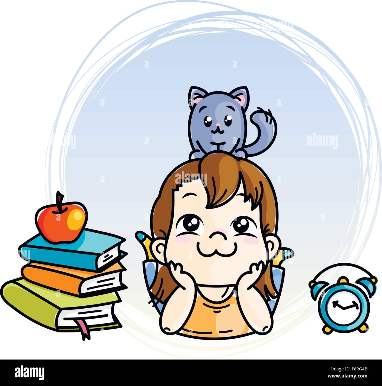 Welcome back to school. Cute school kid ready to education. Vector ...