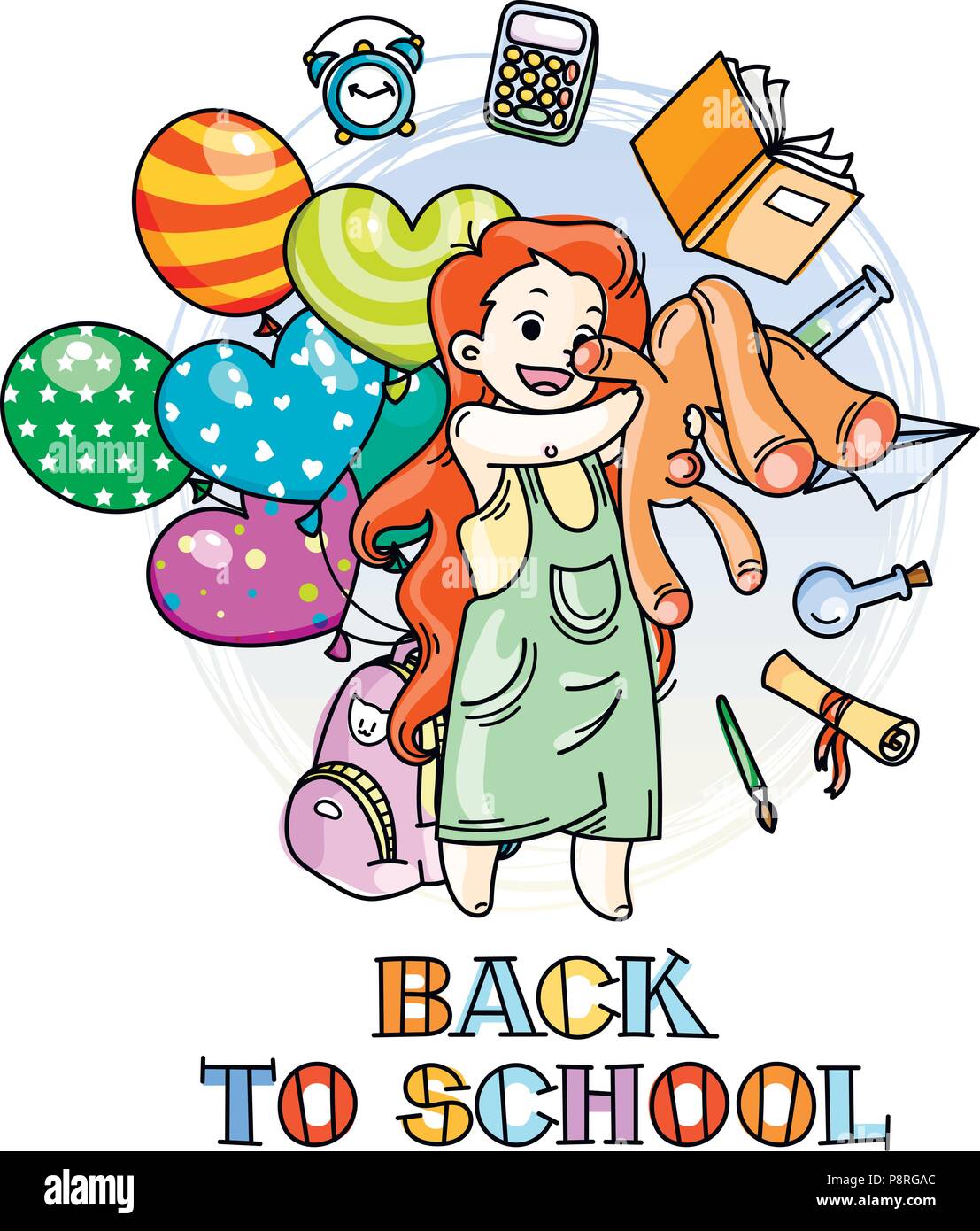 Welcome back to school. Cute school kid ready to education. Vector ...