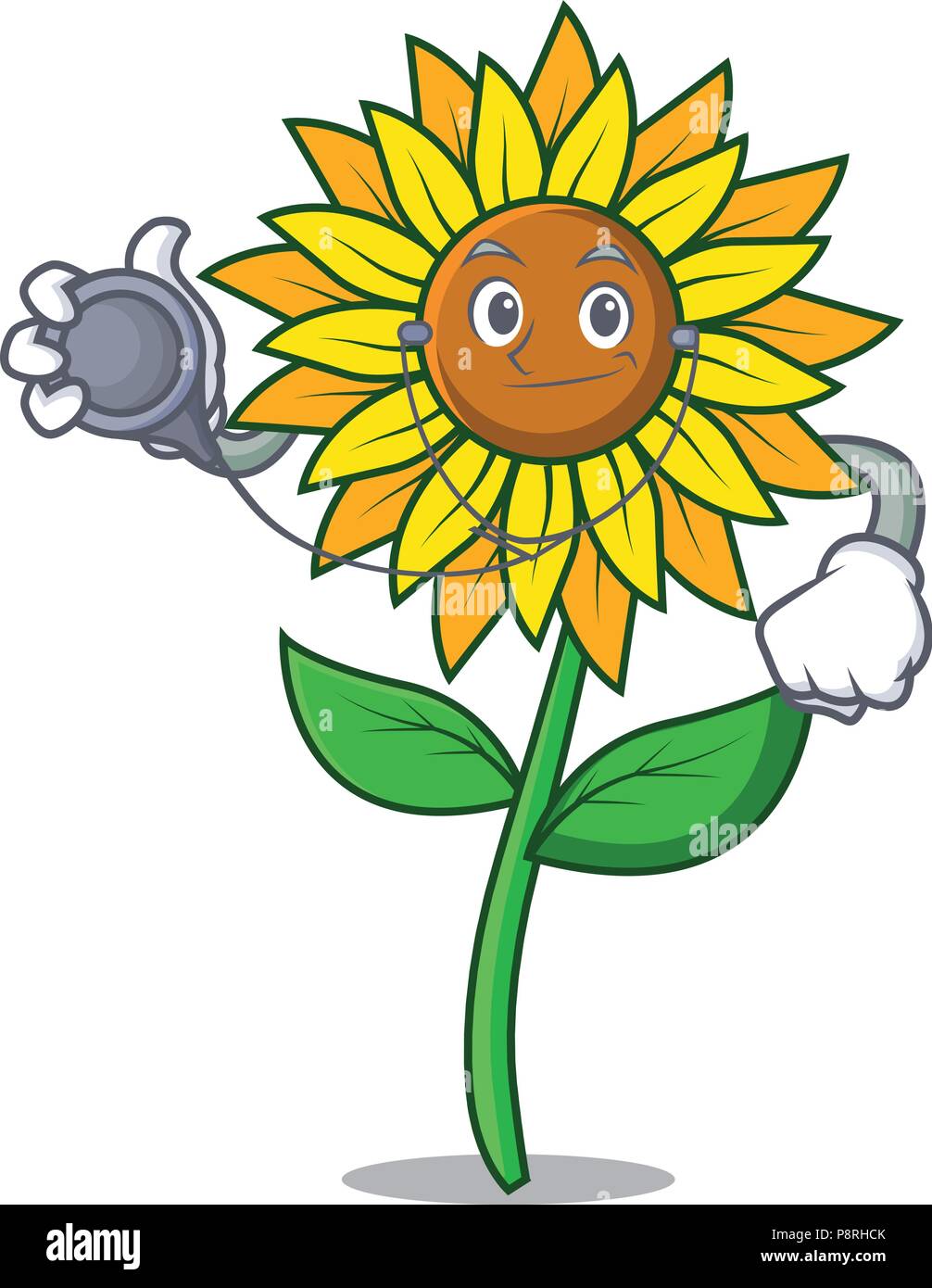 Doctor sunflower character cartoon style Stock Vector Image & Art - Alamy