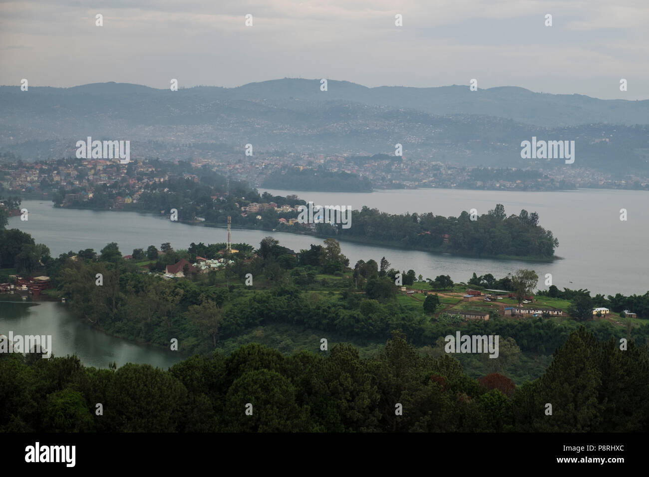 Rwanda,Cyangugu,Bukavu view (Congo Stock Photo - Alamy