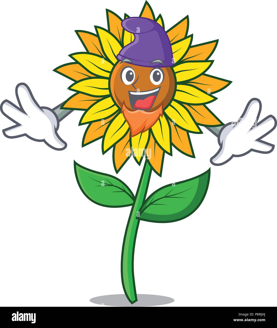 Elf sunflower character cartoon style Stock Vector Image & Art - Alamy