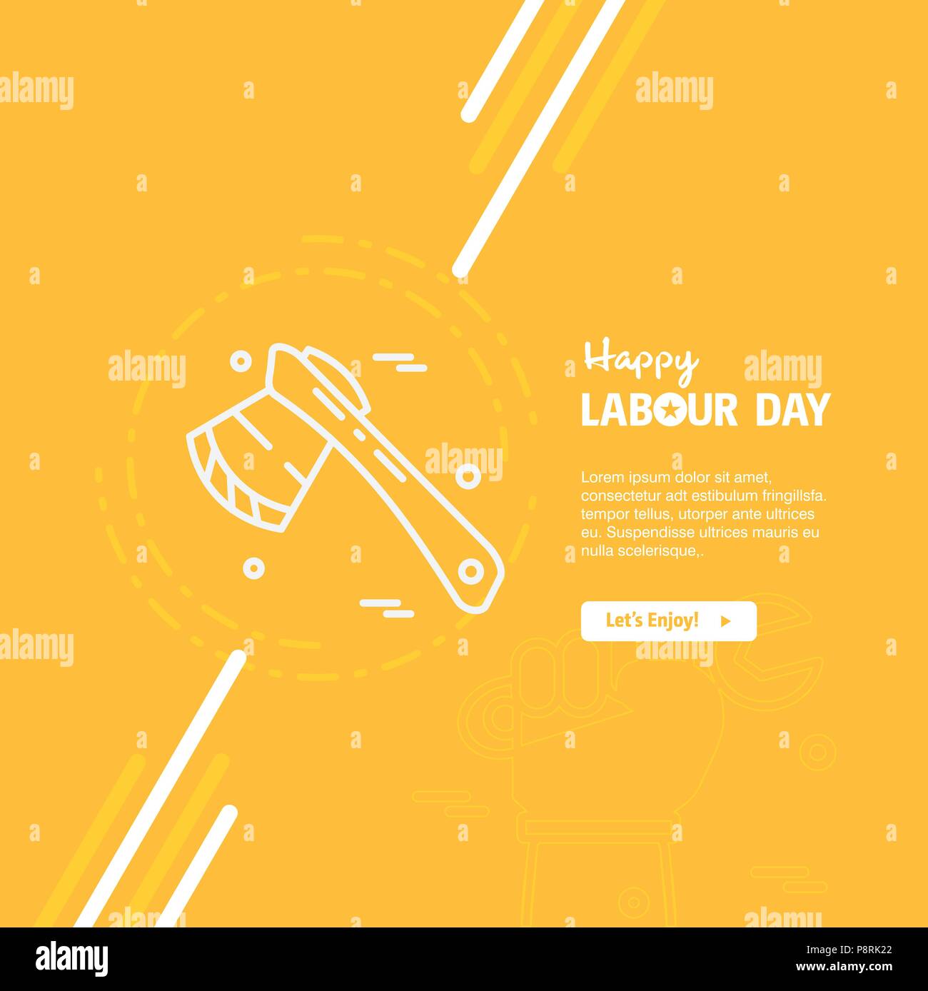 Happy Labour day design with yellow theme vector. For web design and ...