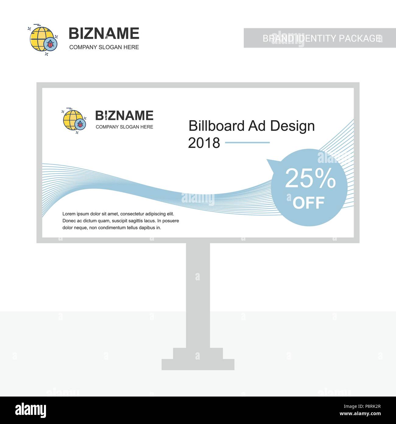 Company Bill board design with bug logo vector. For web design and ...