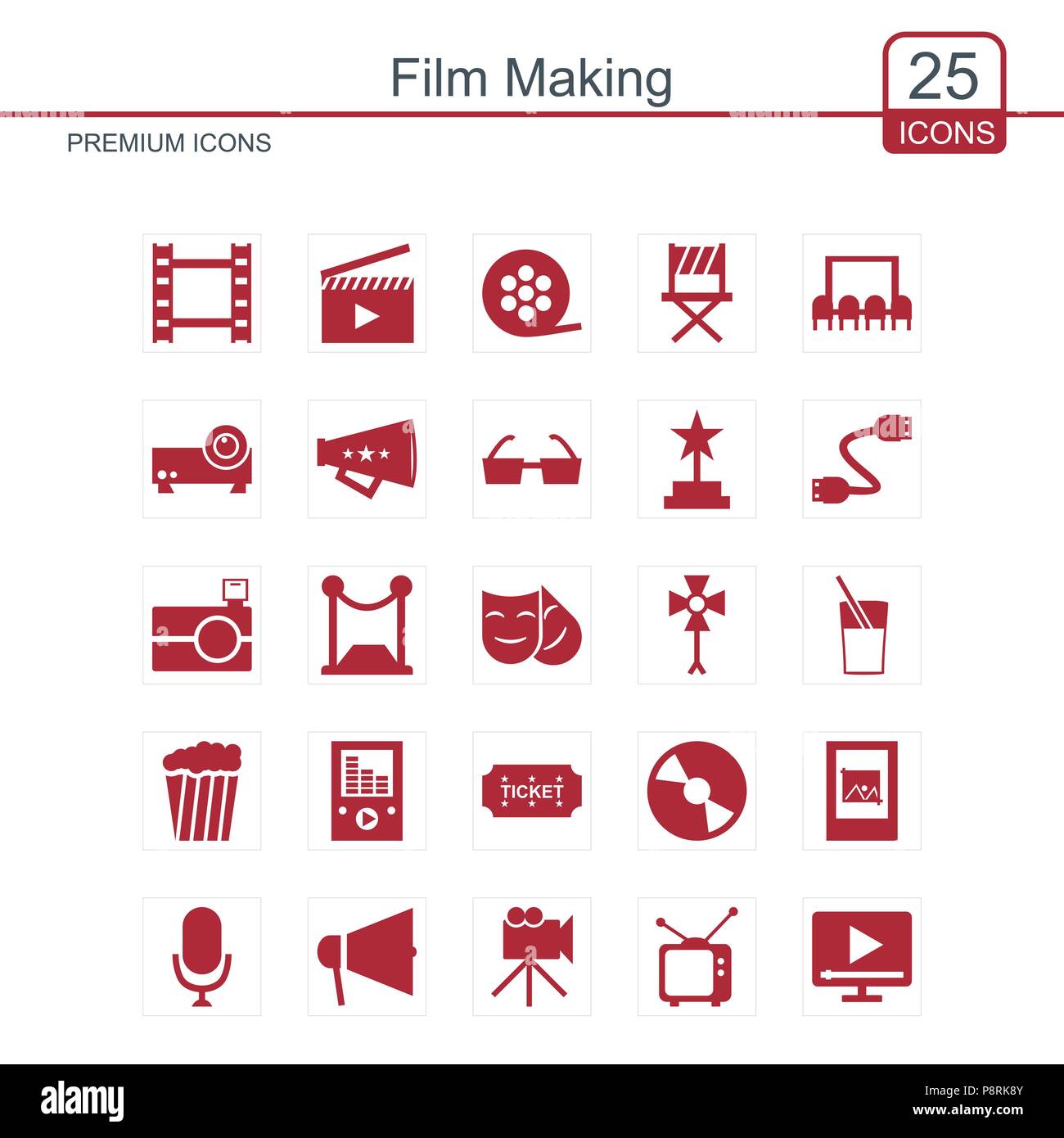 Film making icons set. For web design and application interface, also ...