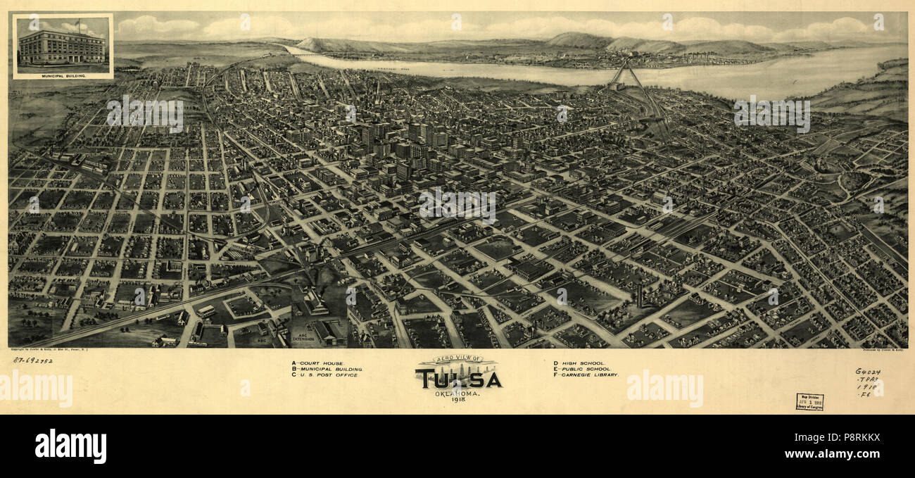 30 Aero view of Tulsa, Oklahoma, 1918. LOC 87692752 Stock Photo - Alamy