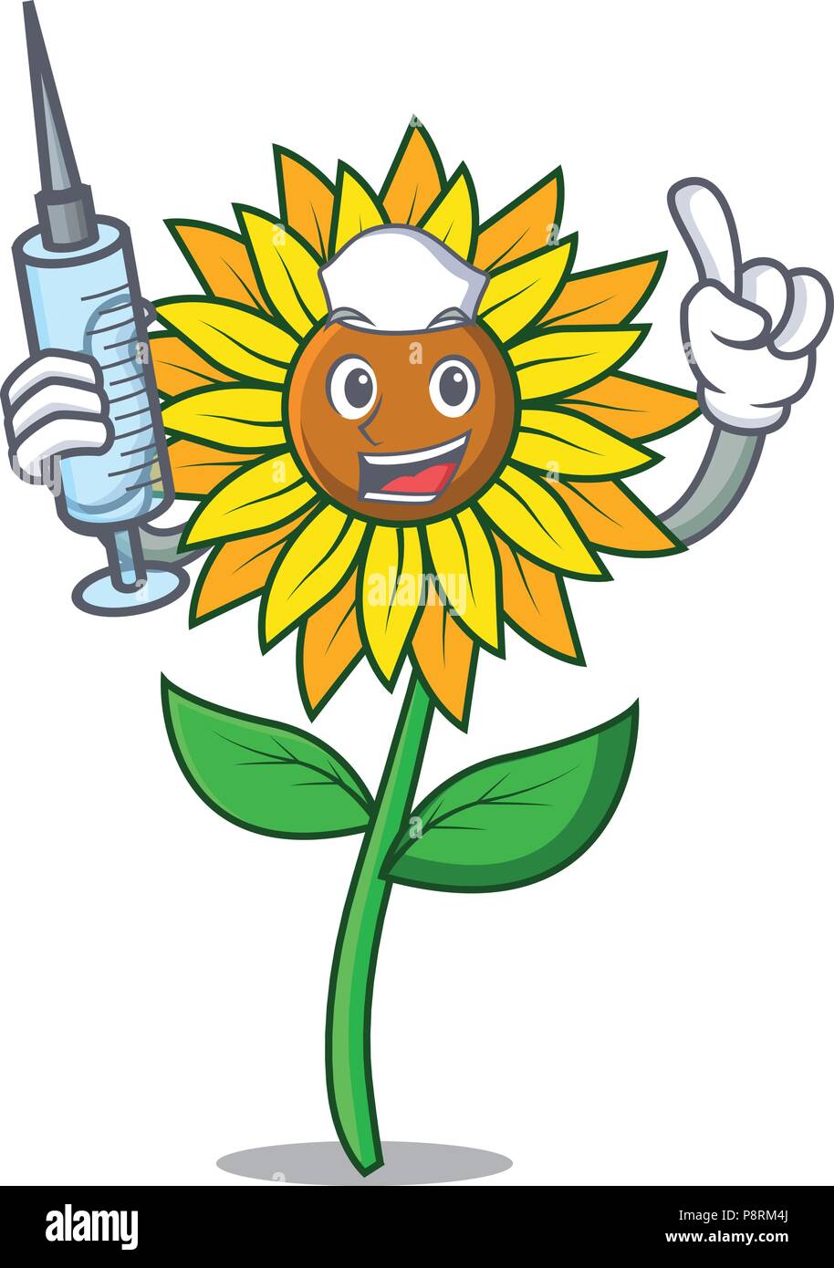 Nurse sunflower character cartoon style Stock Vector Image & Art - Alamy