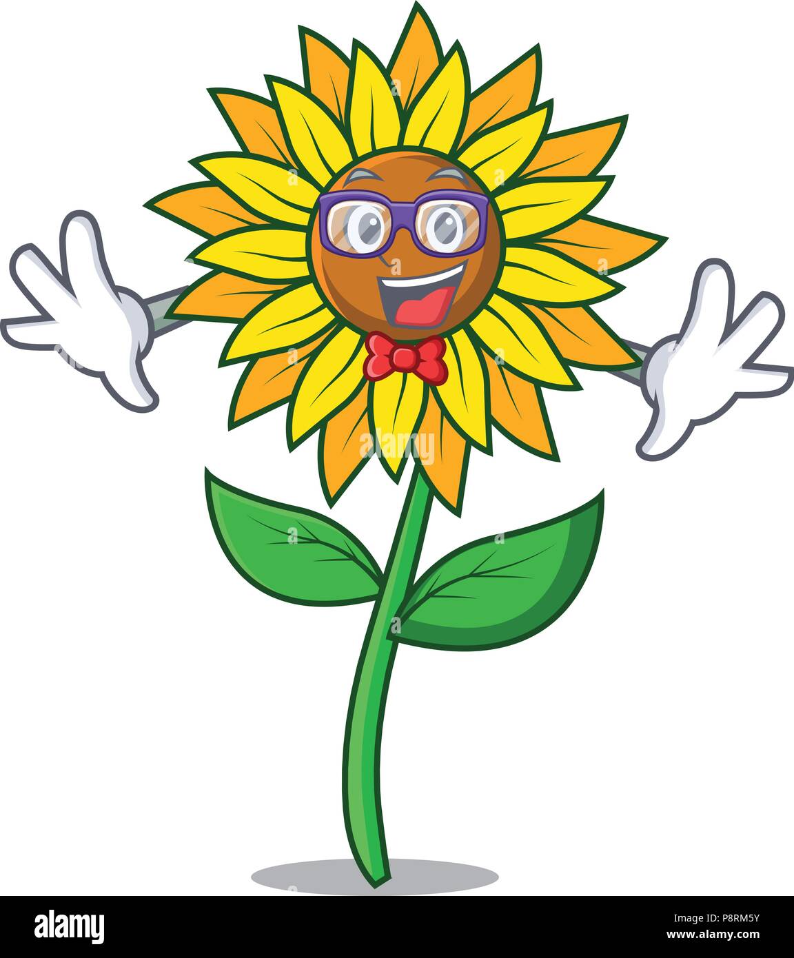 Geek sunflower character cartoon style Stock Vector Image & Art - Alamy