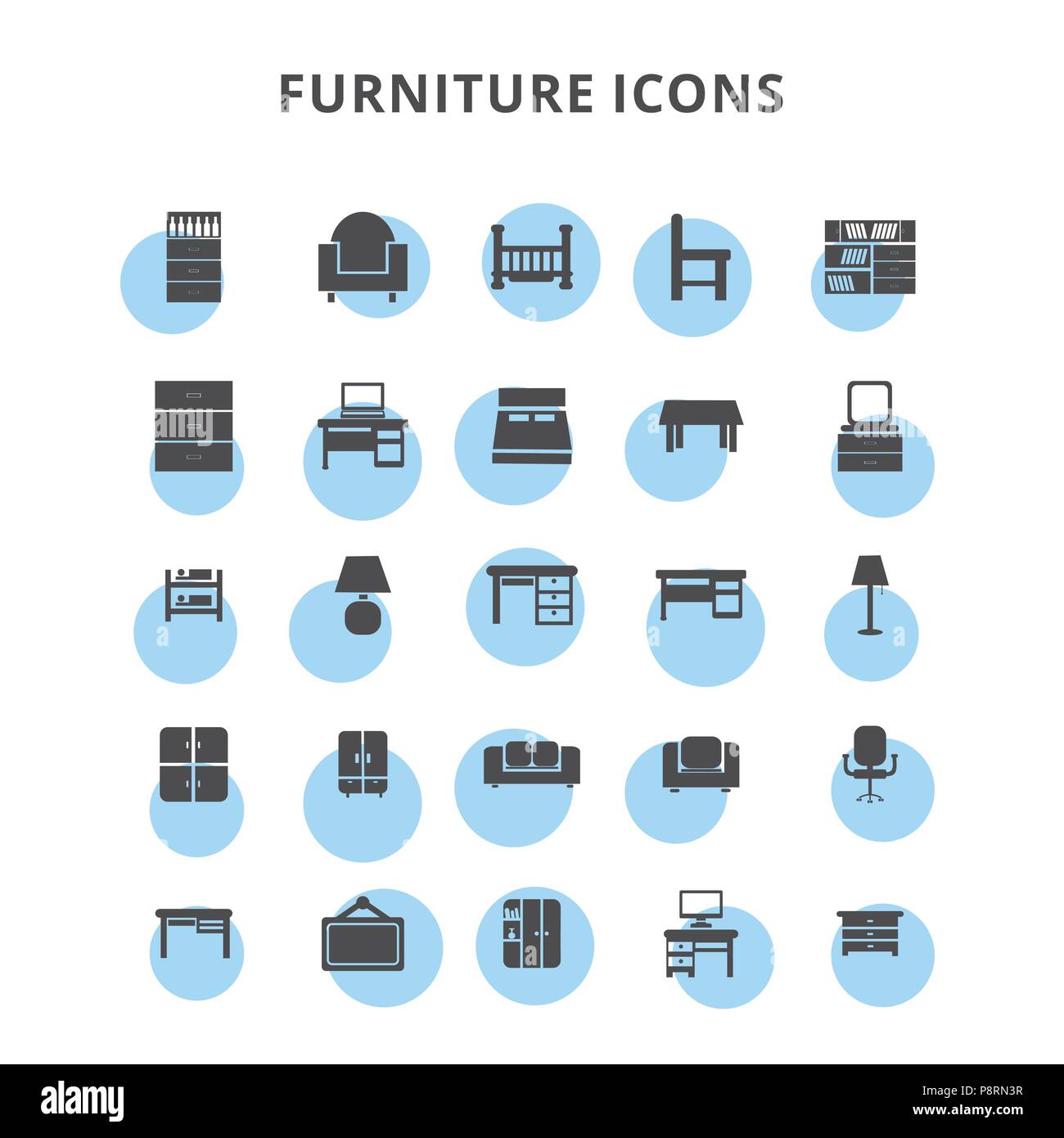 Furniture Icons. For web design and application interface, also useful ...