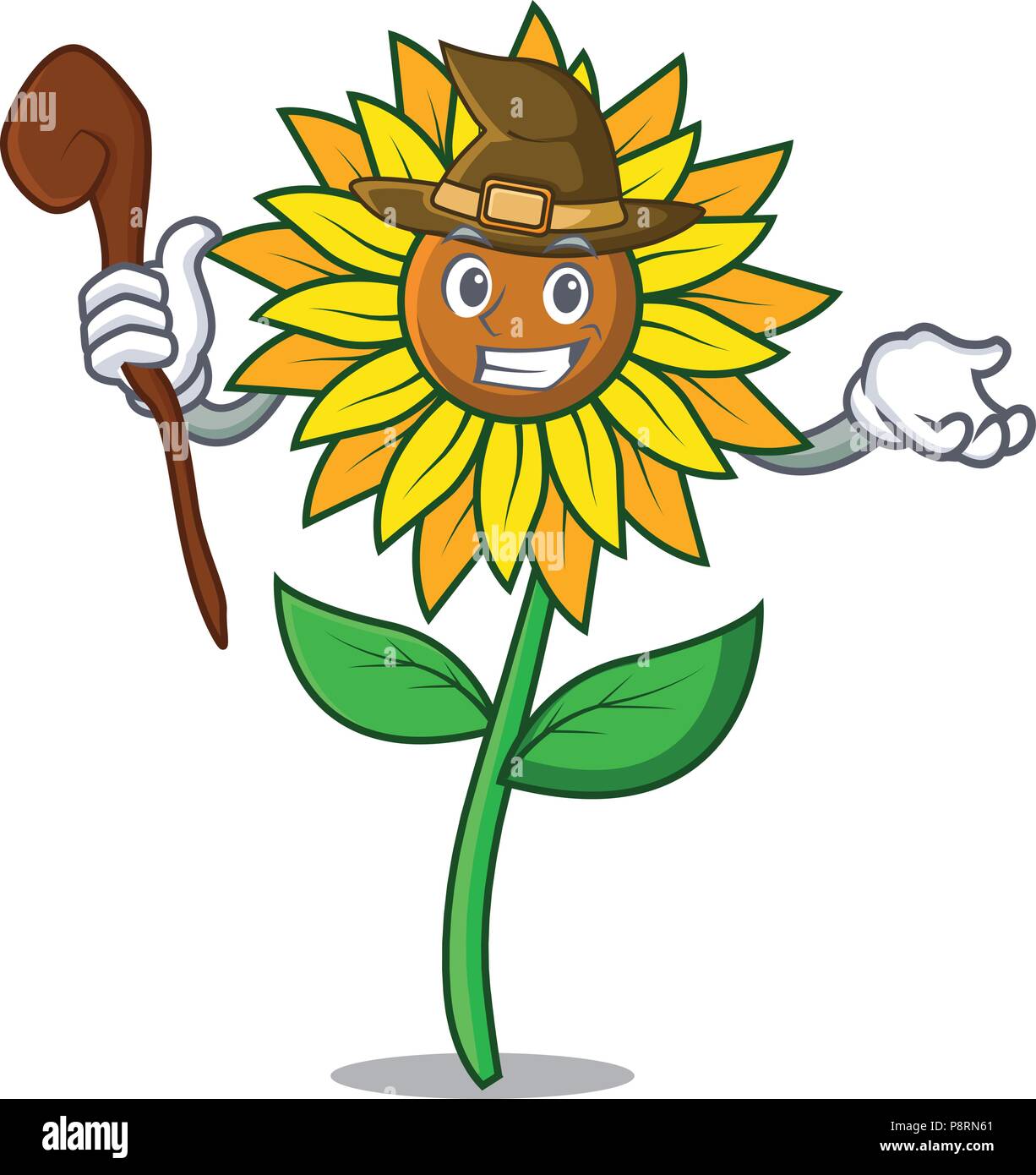 Witch sunflower mascot cartoon style Stock Vector Image & Art - Alamy