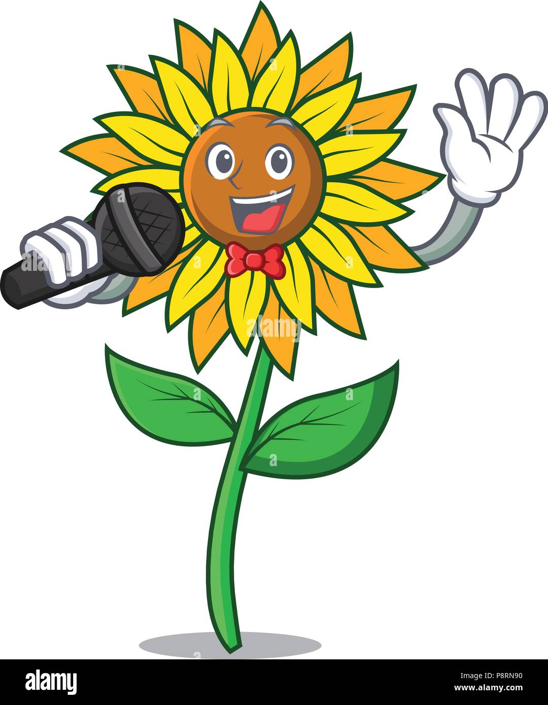 Singing sunflower mascot cartoon style Stock Vector Image & Art - Alamy