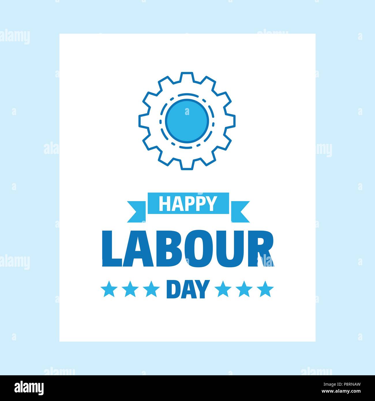 Happy Labour day design with white and blue theme vector with labours ...