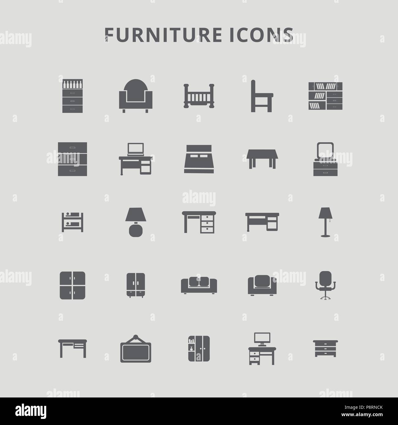 Furniture Icons. For web design and application interface, also useful ...