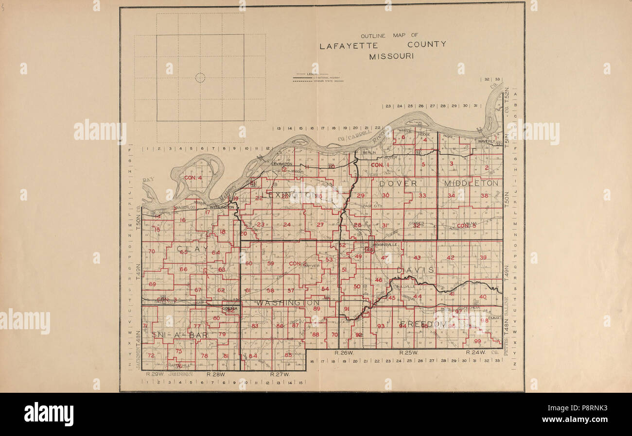 . 42 Atlas of Lafayette County, Missouri. LOC 2008629005-6 Stock Photo ...