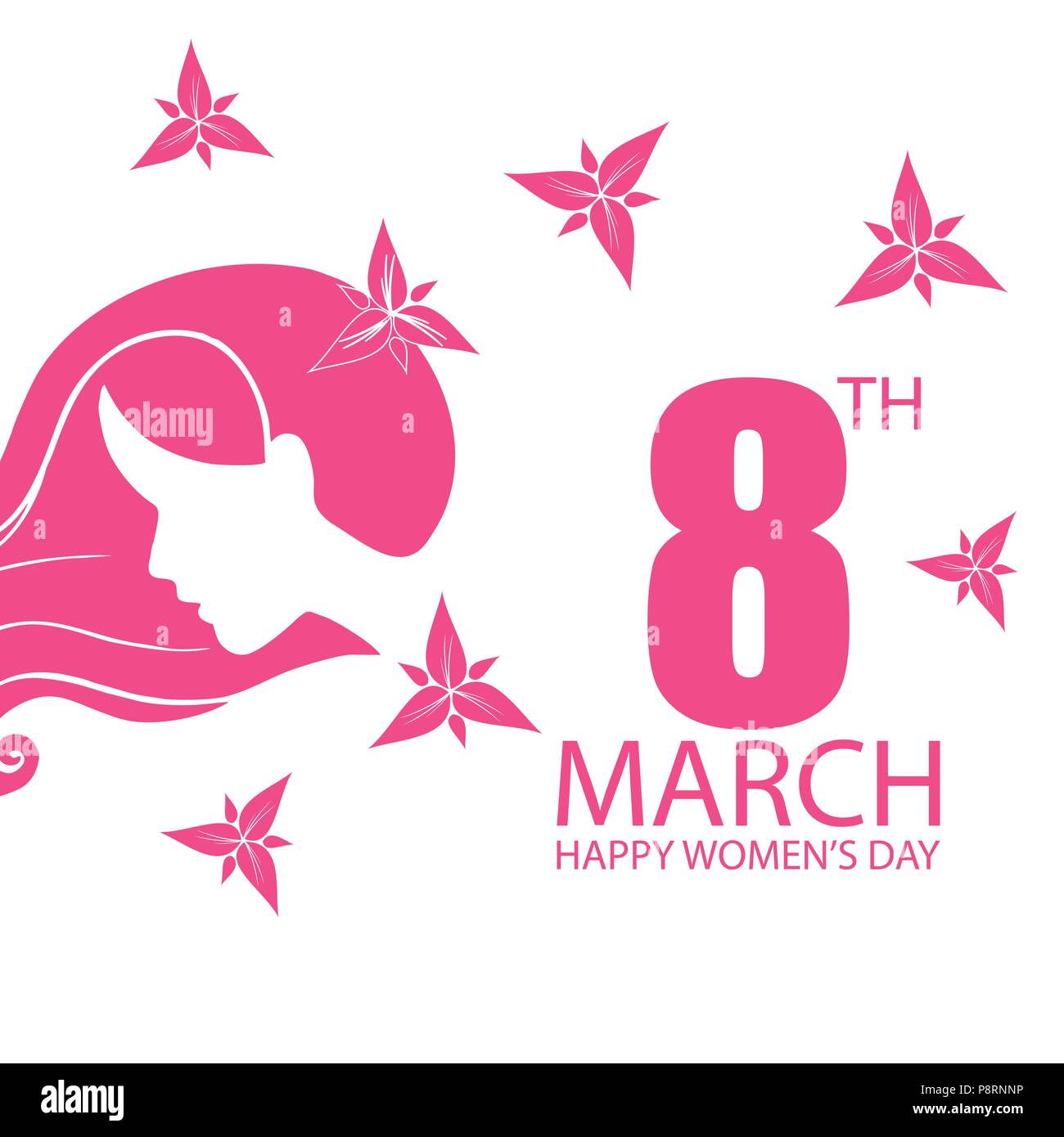 Women's day with pink design and white background. For web design and ...