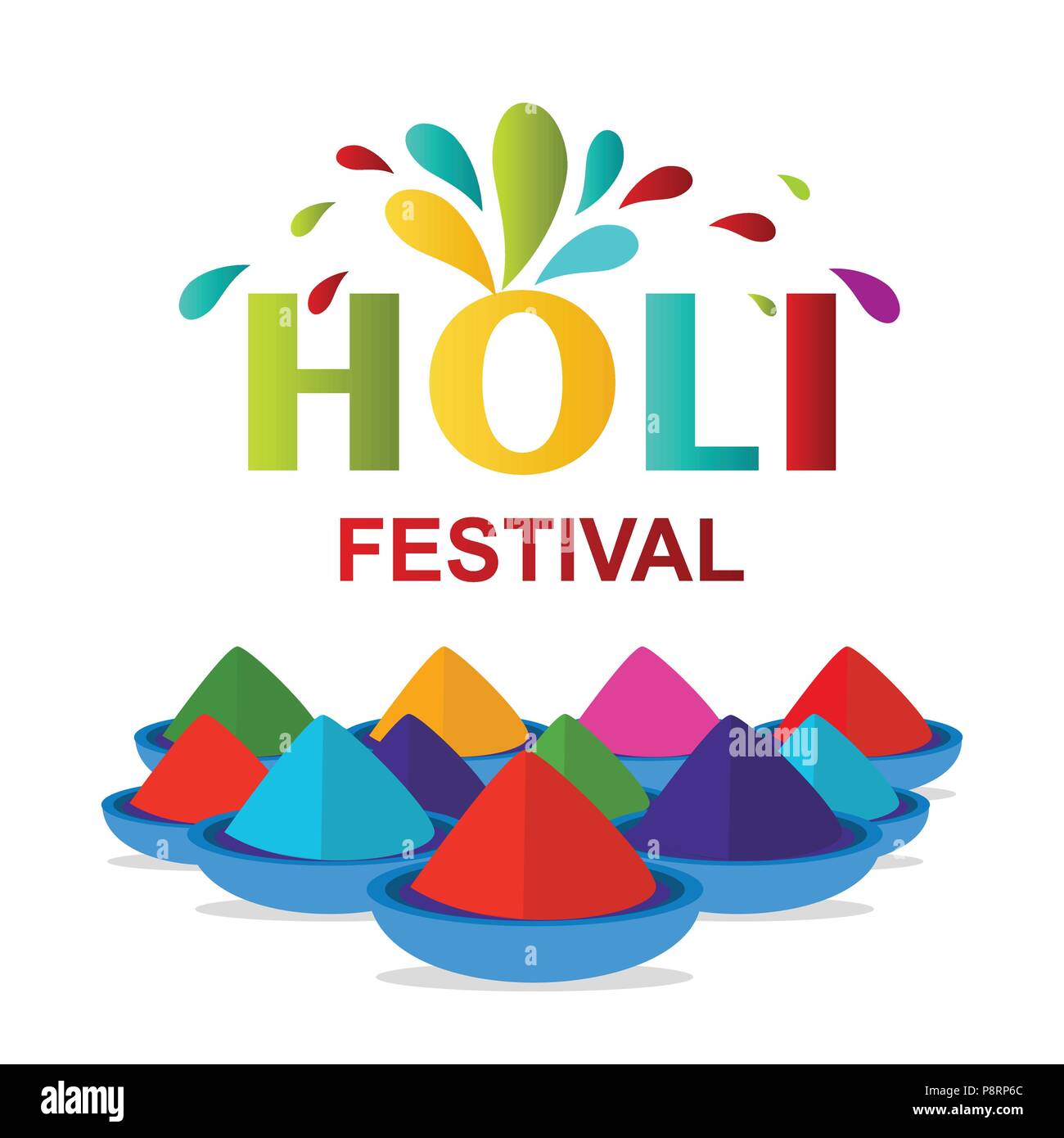 Happy Holi Festival. The Festival of Colors. Colorful Holi typography ...