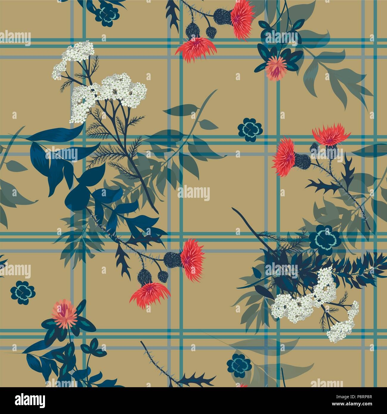 Vector floral pattern Stock Vector Images - Alamy