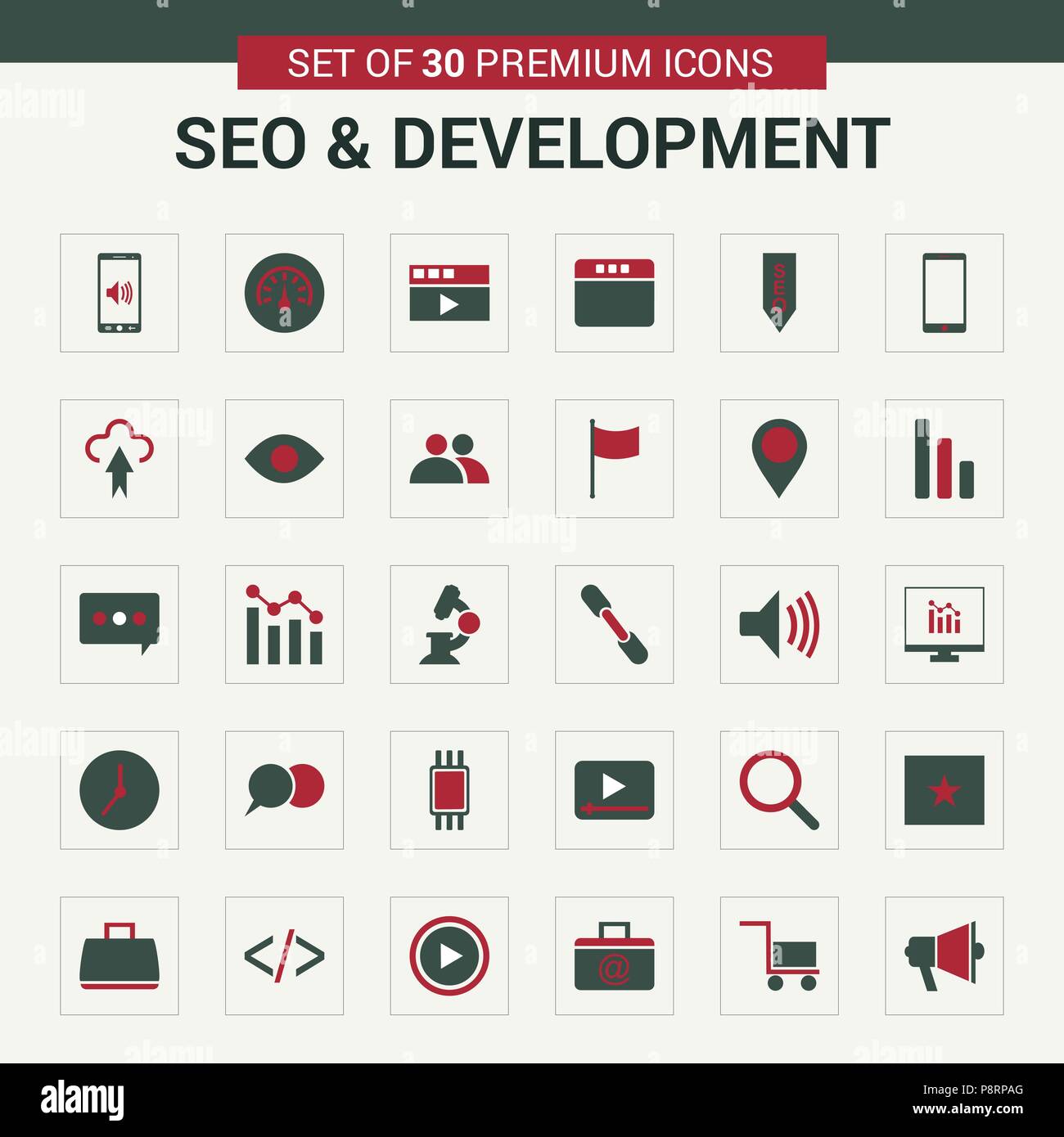 Seo and Developement icons. For web design and application interface ...