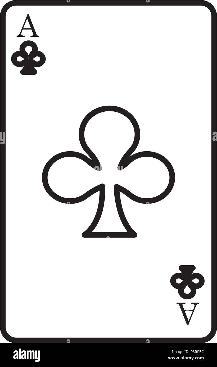 line A of clover poker card game vector illustration Stock Vector Image ...