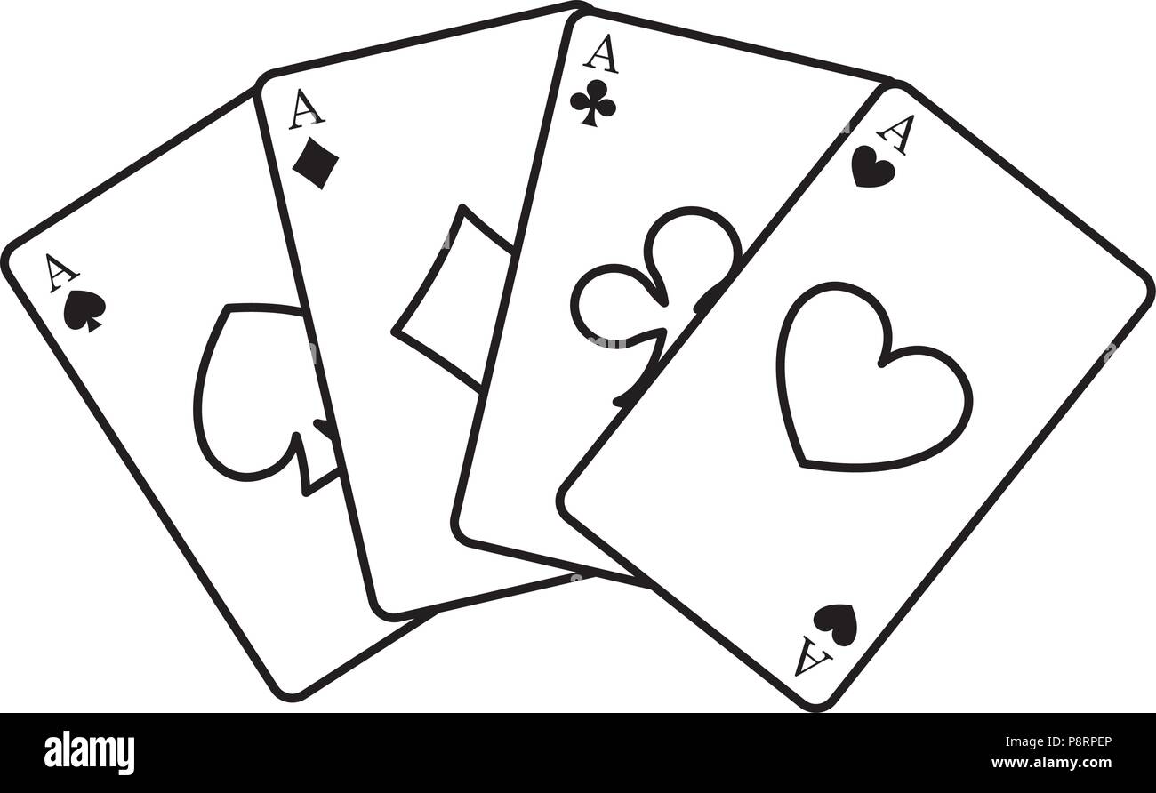 line poker A cards to classic game vector illustration Stock Vector ...