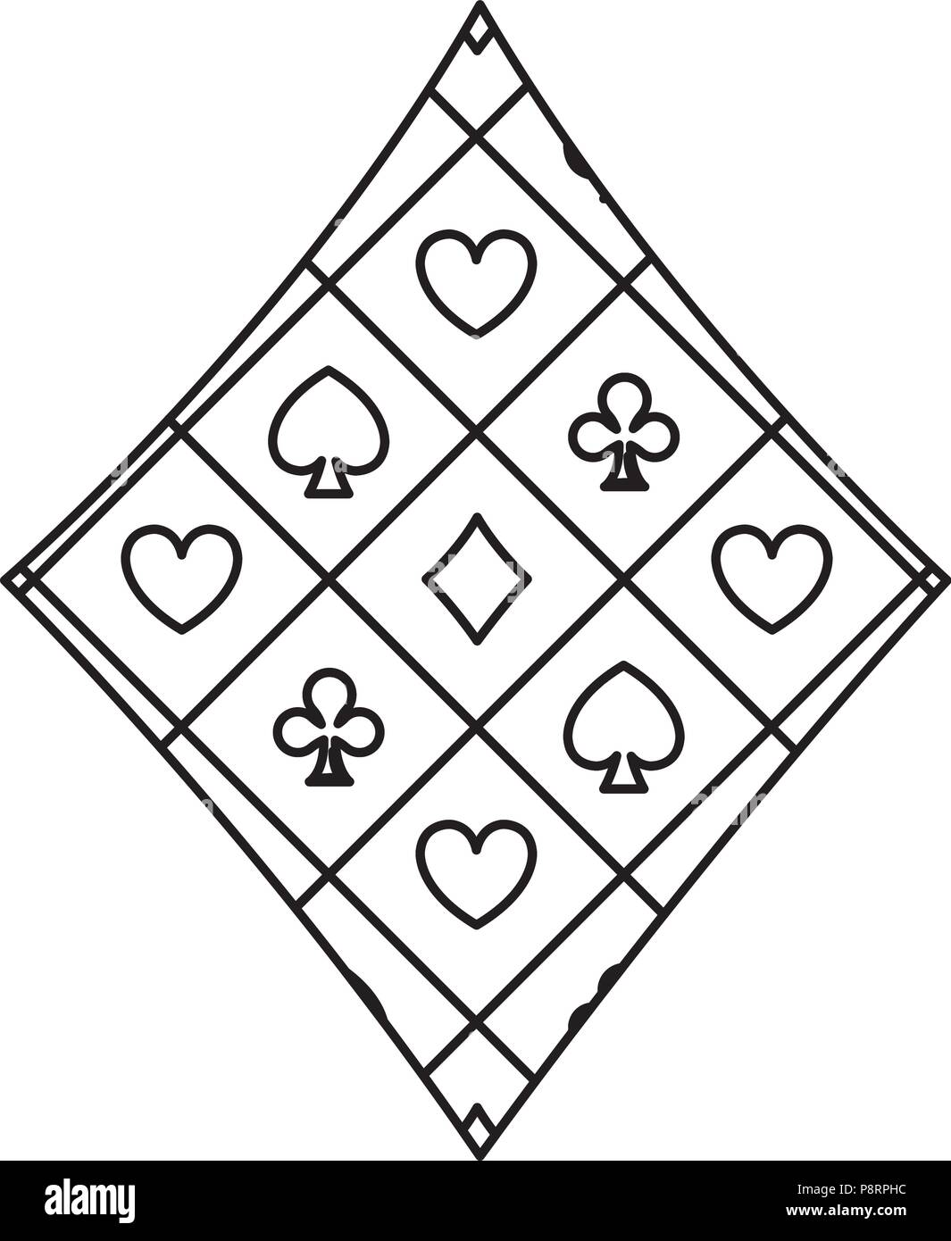 line diamond casino poker game symbol vector illustration Stock Vector ...