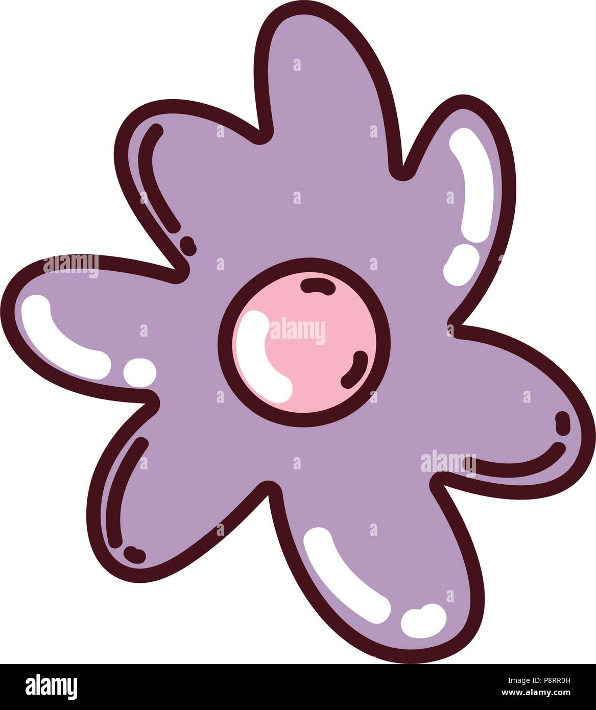 cute nature flower petals style vector illustration Stock Vector Image ...