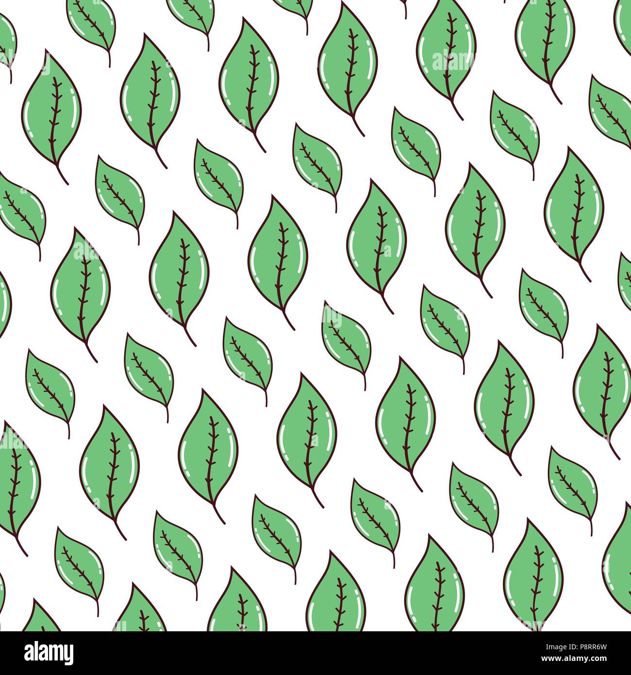 cute botany leaf style background vector illustration Stock Vector ...
