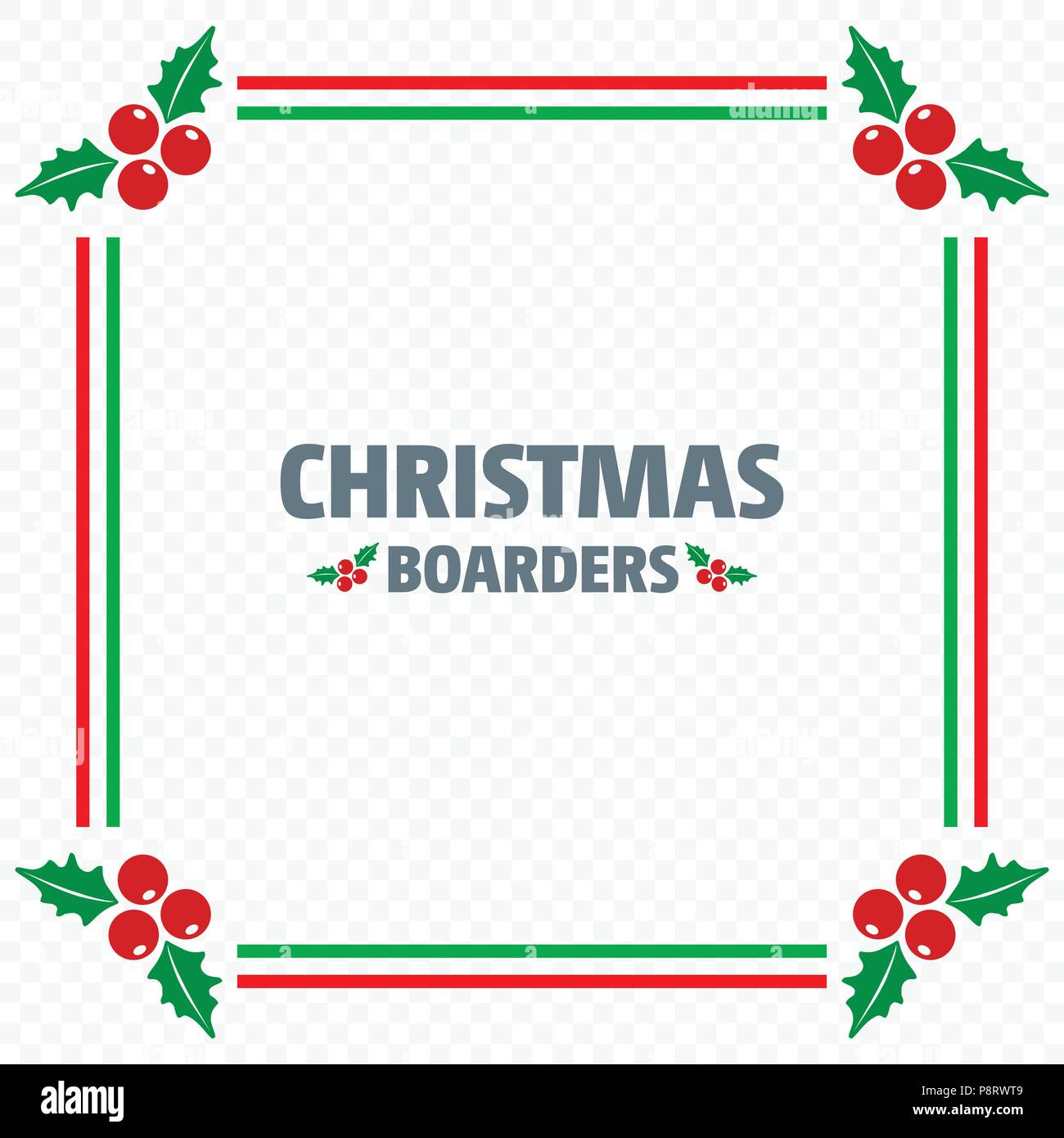 Christmas border of cherries. For web design and application interface ...