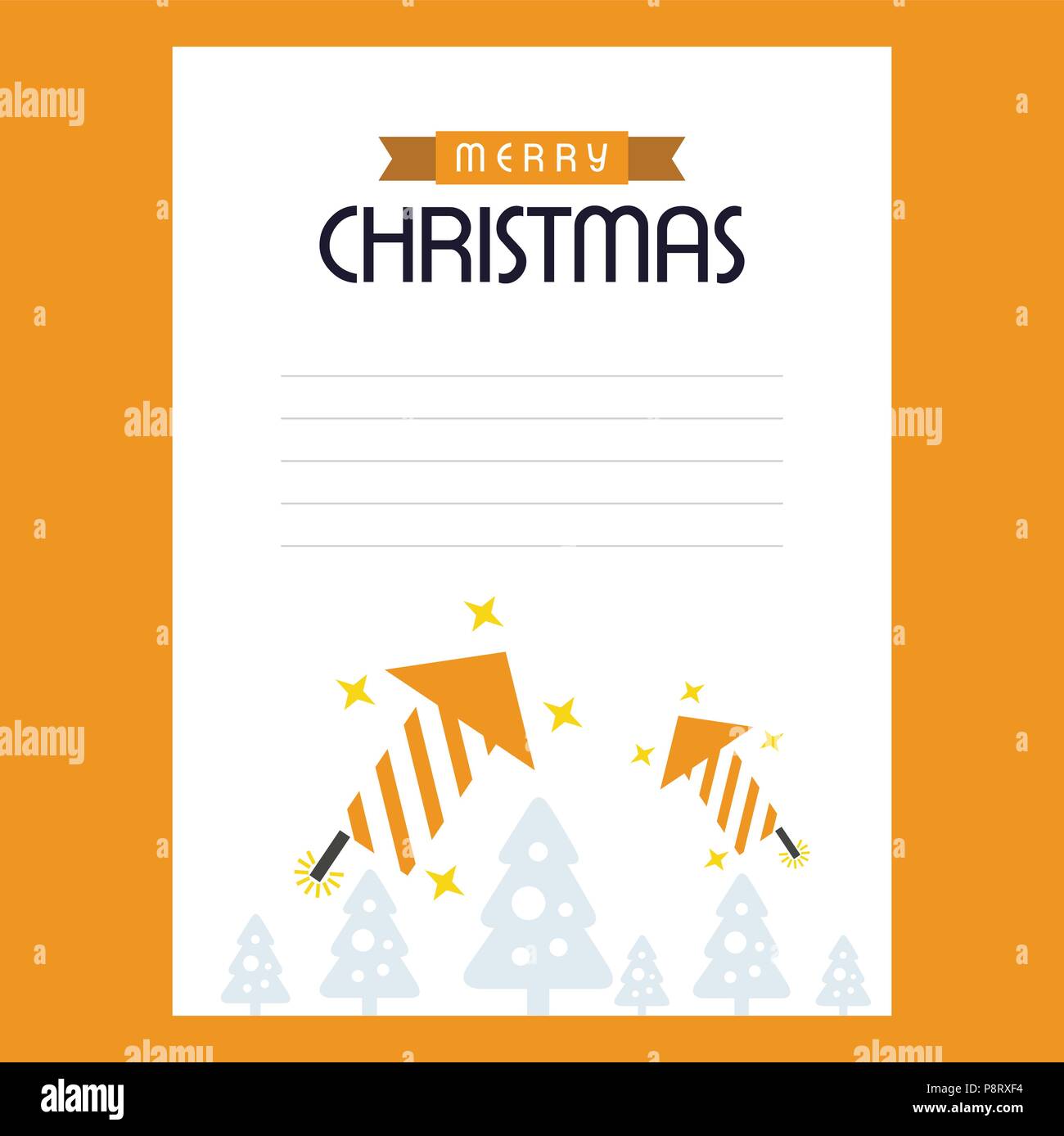 Christmas card with yellow theme. For web design and application ...