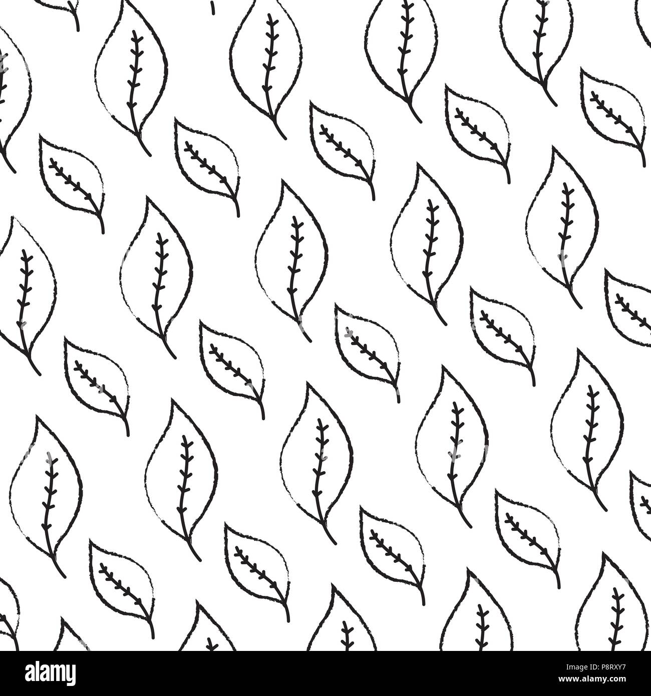 grunge cute botany leaf style background vector illustration Stock ...