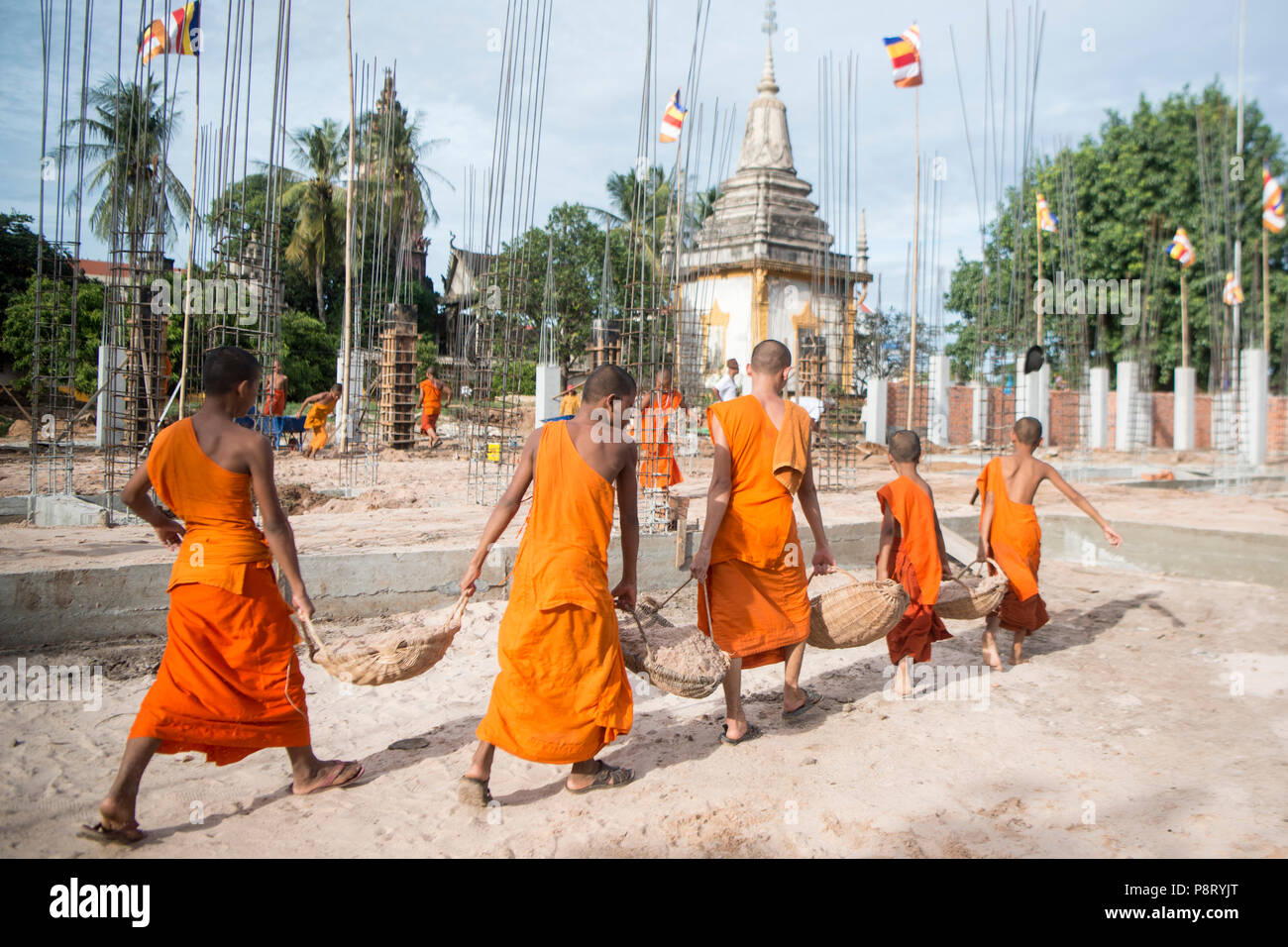Young monks working hi-res stock photography and images - Alamy