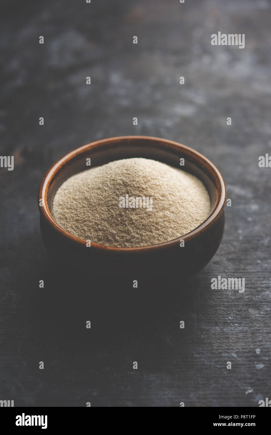 Raw Semolina flour or Rava powder is the coarse, purified wheat ...