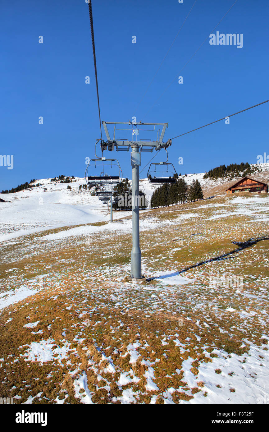 Sparse snow on Swiss pistes Stock Photo - Alamy
