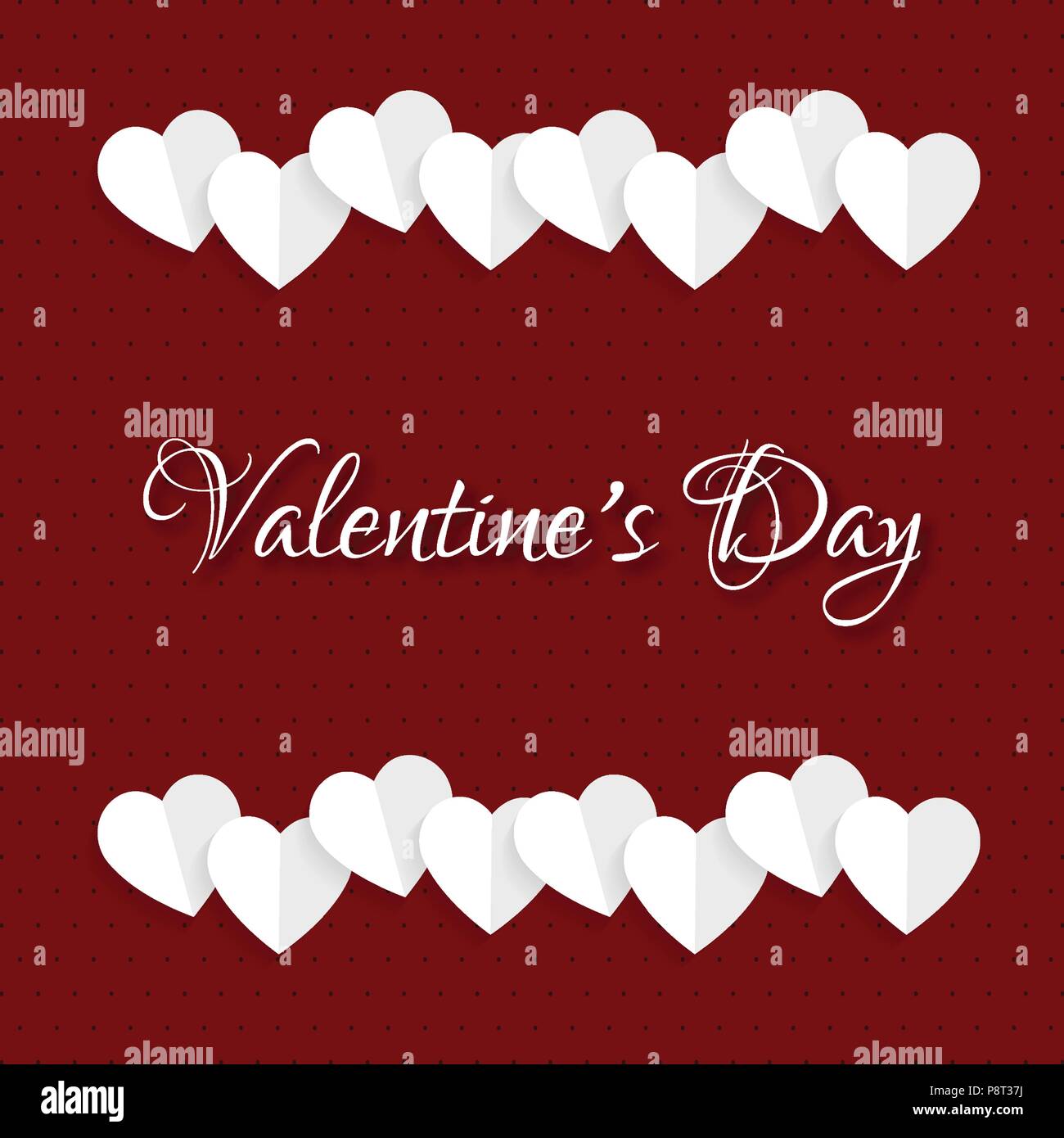 Valentine's day greetings card with red pattern background. For web ...