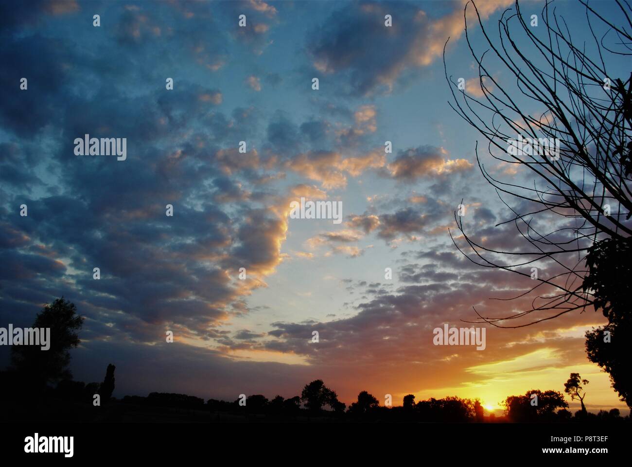 Cloudy sunset over the Suffolk countryside, England Stock Photo - Alamy