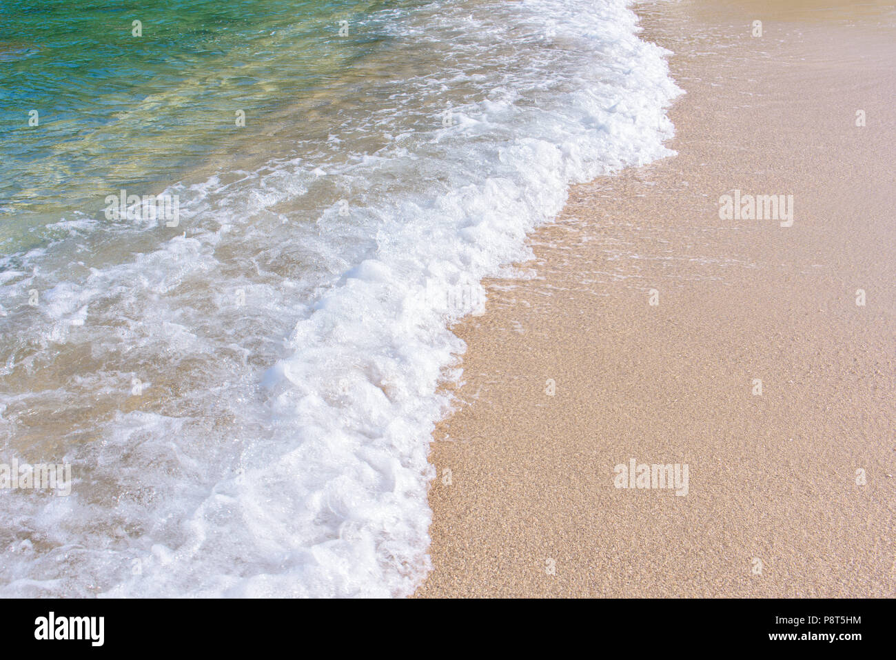 Wave of sea on the beach. Beautiful ocean wave on sandy beach Stock ...