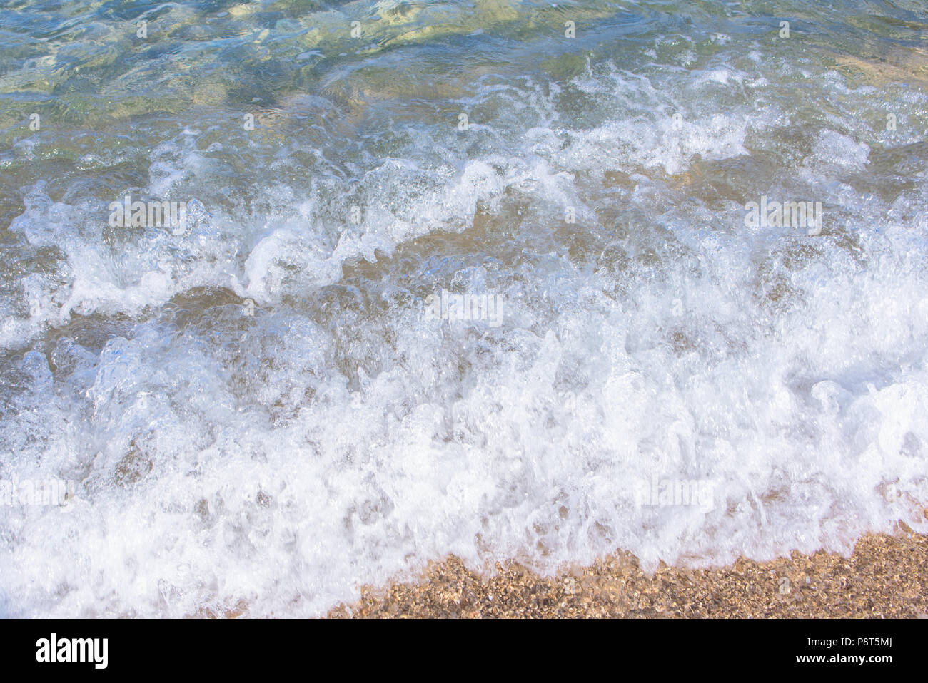 Wave of sea on the beach. Beautiful ocean wave on sandy beach Stock ...