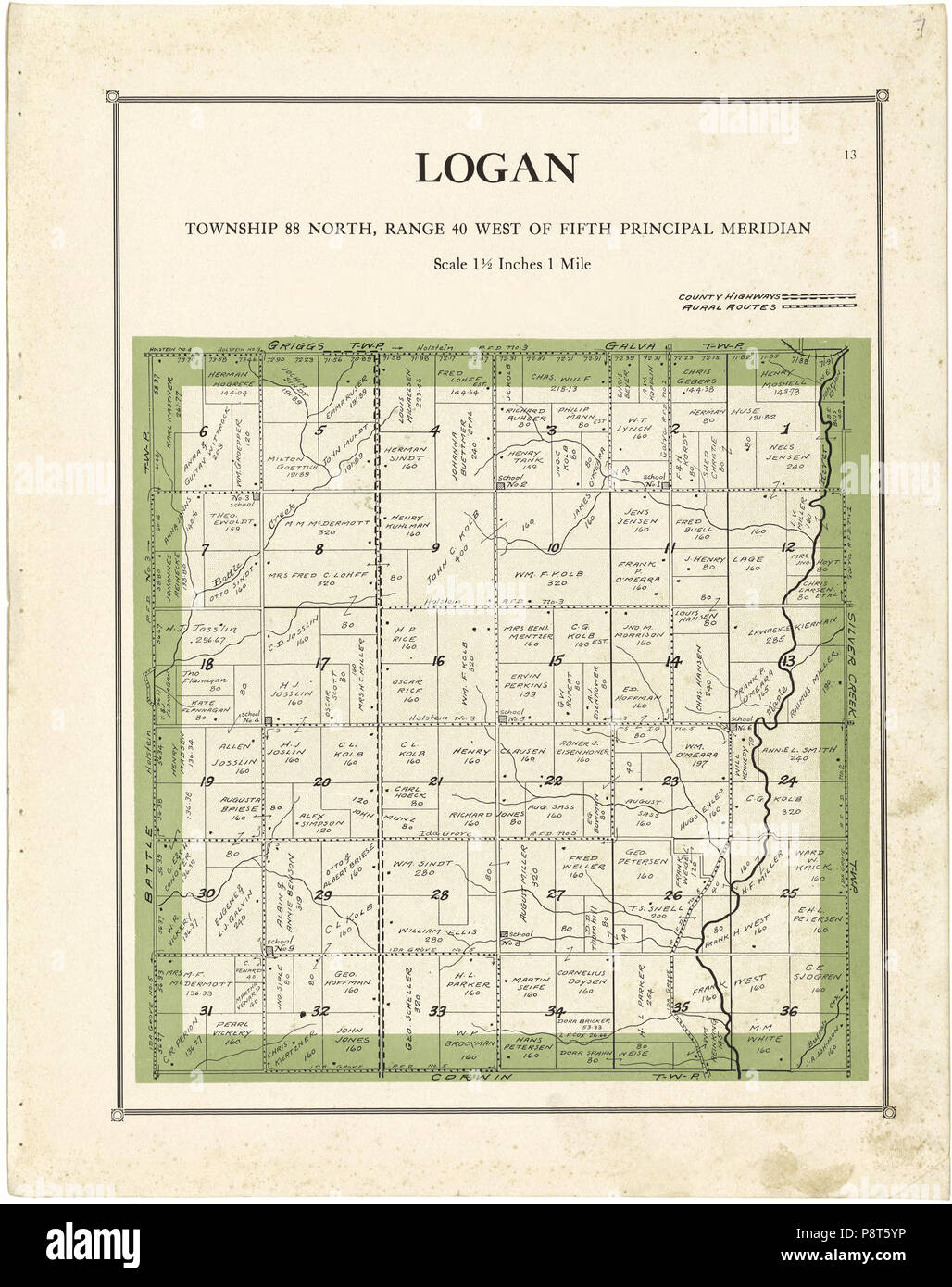 . 42 Atlas of Ida County, Iowa LOC 2008626947-9 Stock Photo - Alamy